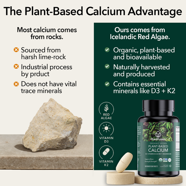 Organic Calcium - with D3, K2, & Magnesium - PlantFusion